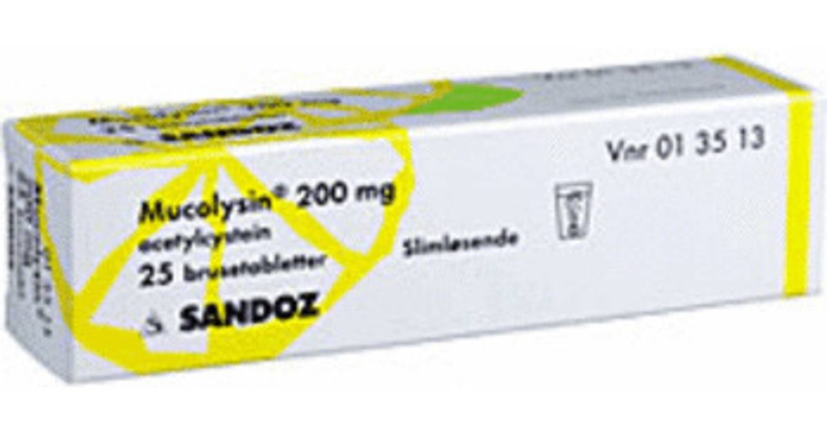 Sandoz Mucolysin 200mg 100stk - Sammenlign priser hos PriceRunner